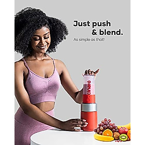 Cocinare 1100W Portable Blender, Personal Blender for Shakes and Smoothies, 6 Titanium Blades, 16 Oz To-Go Sports Bottle, 500+ Online Recipes, for Kitchen, Frozen Fruit, Ice, Nut (Black)