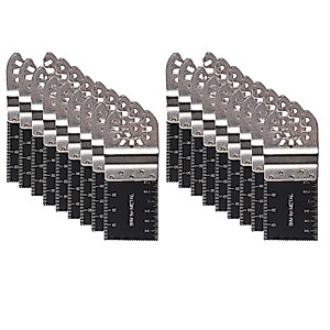 Diagtree 20PCS Bi-Metal Oscillating Multitool Quick Release Oscillating Saw Blades Fits Fein Multimaster, Porter Cable, Black&Decker, Bosch Craftsman, Ridgid, Makita, Milwaukee, Dewalt etc