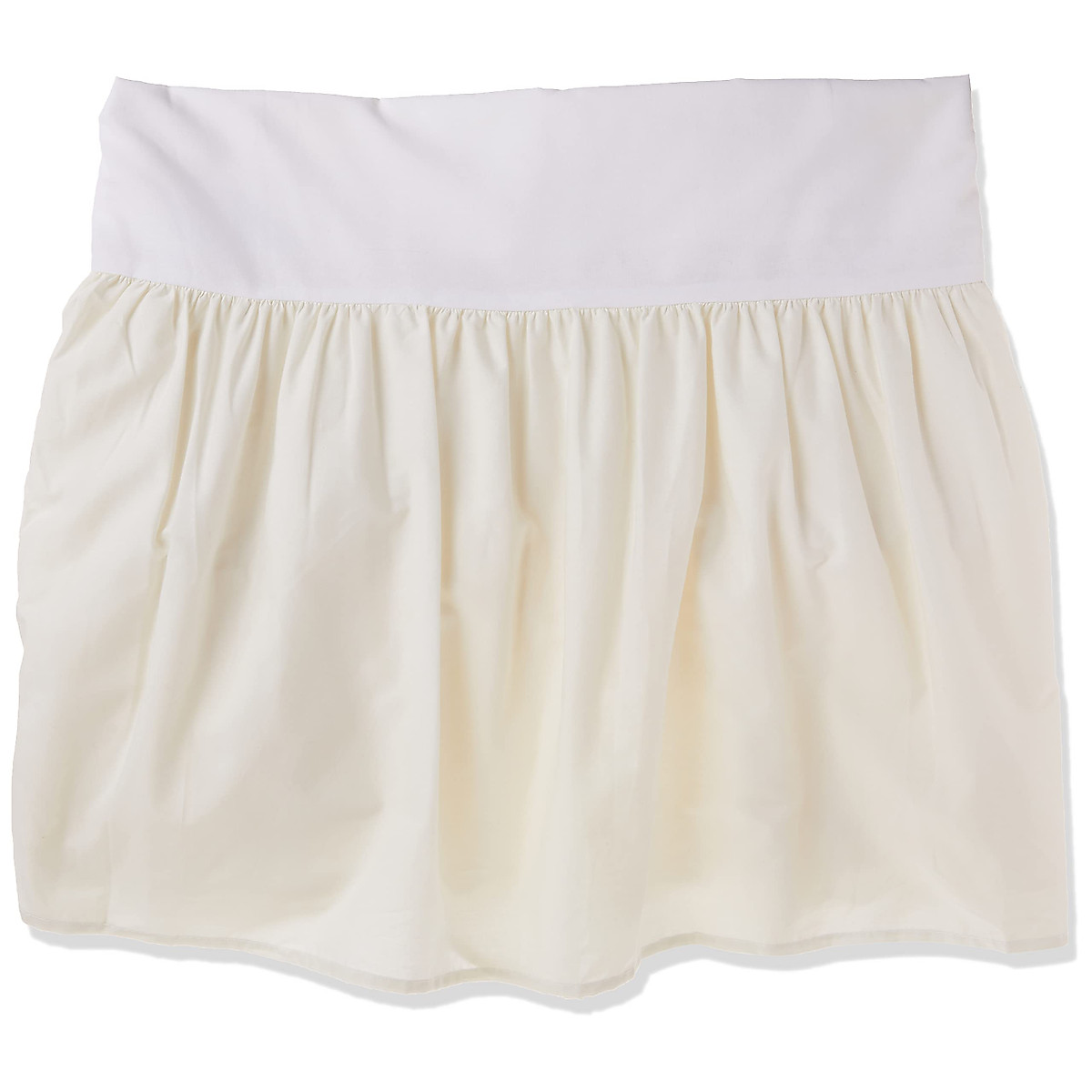 American Baby Company 100% Natural Cotton Percale Ruffled Crib Skirt, Cream, 52"L x 28"W + 13.5"