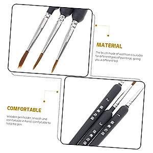 TEHAUX 3pcs Set Mini Nail Kit Adult Coloring Pens Suit Professional Manicure Set Detail Paint Brush Set Paintbrushes Set Special Pen Acrylic Brush to Paint Oil Paint Brushes