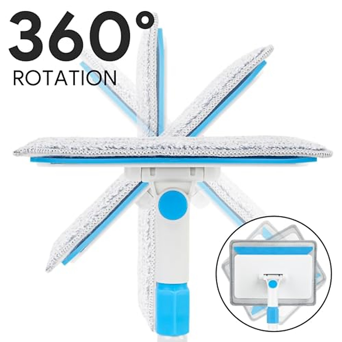 Lshfjnd Baseboard Cleaner Tool with Long Handle,Wall Cleaner Mop with Extendable Handle,Duster Cleaning Tools Mop for Baseboard Floor Skirting Board,Ceiling Wall Window Cleaner with 4 Reusable Pads