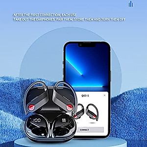 Dmnzoey Bluetooth Headset in-Ear Earbuds Physical Noise Reduction Headphones Bluetooth 5.3 Fast and Stable Connection for Sports Black