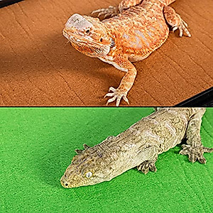 REPTI ZOO Reversible Reptile Carpet Pack of 2PCS, Terrarium Substrate Bedding Liner (17 in X 35 in) for 10/20/30/40 Gallon Tanks, Both Sides Usable Reptile Floor Mat