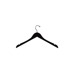 17 inch Black Wood Dress Hangers - Case of 50