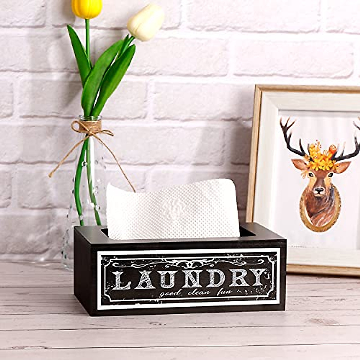 Laundry Dryer Sheets Holder Box Fabric Sheet Holder Farmhouse Dryer Sheet Dispenser Sheet Storage Container Laundry Room Decor