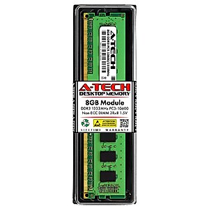 A-Tech 8GB RAM Replacement for Kingston KTD-XPS730B/8G | DDR3 1333MHz PC3-10600 2Rx8 1.5V UDIMM Non-ECC 240-Pin DIMM Memory Module