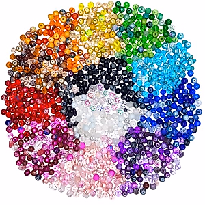 Xmada 829 PCS Bracelet Making Kit - 660 PCS Glass Beads for Jewelry Making, 12 Colors Assorted Beads Bracelet Kit, Crystal Beads, Jewelry Making Kit for Teen