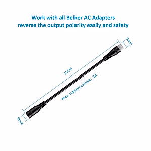 Belker 2-Pin Polarity Reverse Converter Cable Plug for Belker Universal AC Adapter