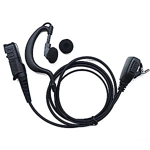Motorola XPR 3500e Earpiece with Mic/PTT, Compatible with Motorola XPR 3300e 3500 3300 for Walkie Talkie 【G Shape】 Headset for Two Way Radio Law Enforcement