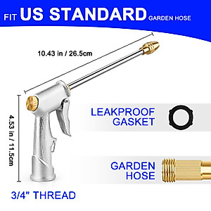 Ustope Garden Hose Nozzle, High Pressure Water Hose Nozzle Sprayer Head,fits 3/4” Garden Hose Thread,for Lawn & Garden,Washing Cars,Watering Garden,Cleaning