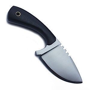 GCS Handmade Skinning and Tactical Knife with Full Tang Black Micarta Handle, Leather Sheath, Right Hand Cross Draw & Right Hand Vertical Carry- GCS 270