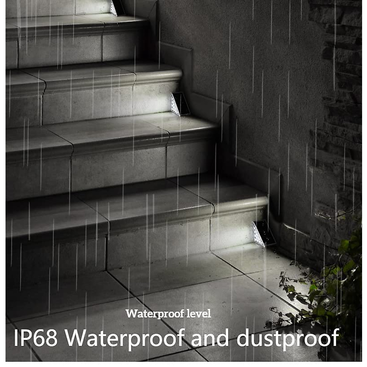 ZONGXFF LED Solar Stair Light, Outdoor Step Light,Solar Step Light Outdoor Waterproof, Wiring-Free, Automatic on/Off, Cool White 6-Piece Light All Night for Garden Driveway