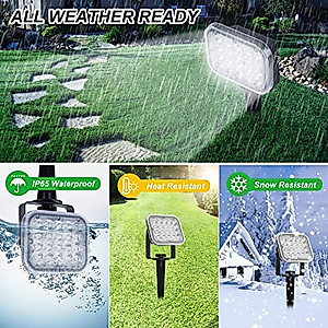CREPOW Solar Spotlights Outdoor, 20 LED IP65 Waterproof Solar Landscape Spotlights, Dusk-to-Dawn 6000K Daylight Solar Outdoor Lights for Yard Garden Driveway Porch Walkway, 2-in-1
