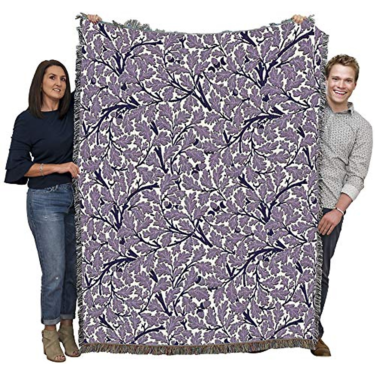 Pure Country Weavers William Morris Oak Tree Purple Blanket - Arts & Crafts - Gift Tapestry Throw Woven from Cotton - Made in The USA (72x54)