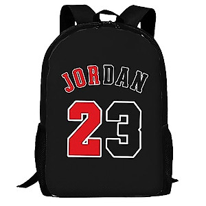 POYOMUK Basketball Number 23 Jordan Lightweight Backpack Casual Daypack Multi-Pocket Bags Waterproof Travel Gym Rucksack for Work Women Men
