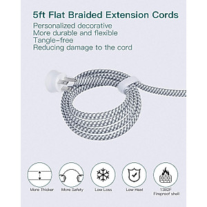 Power Strip Surge Protector, Addtam 6 Outlets and 3 USB Ports 5Ft Long Extension Cord and Power Strip with USB, Addtam ETL Certificate Flat Plug Extension Cord with 3 USB Ports, 3 Outlets