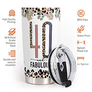 Macorner 40th Birthday Gifts for Women - 40 & Fabulous Tumbler 20oz - 40 Years Old Birthday Gifts Idea for Women - Gifts for Women Besties Friends Sister Coworker Mom Wife Her Turning 40