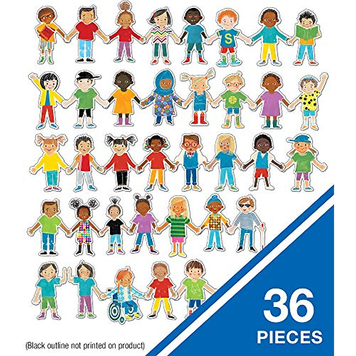 Carson Dellosa All are Welcome 36-Piece Student Diversity Cutouts, 36 Diverse Students Cutouts for Bulletin Board and Diverse Classroom Décor, Inclusive Cutouts for Classroom