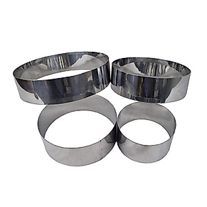 Set of 4 Round Mousse Cake Baking Rings Cutters Bottomless by EUROTINS