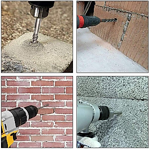 Hammer Drill Bit Set SDS Plus Rotary Bit Carbide-Tipped Double Flute 17Pcs Chisels Concrete Masonry Hole Tool with Storage Case
