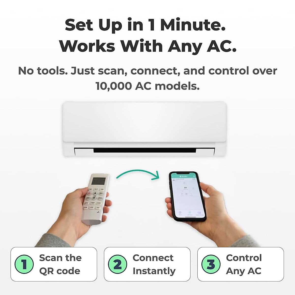 Sensibo Sky, Smart Home Air Conditioner System - Quick & Easy Installation. Maintains Comfort with Energy Efficient App - Automatic On/Off. Wifi, Google, Alexa and Siri. (White)
