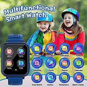 Sedzofan Smart Watch for Kids with 24 Puzzle Games HD Touch Screen Camera Video Music Player Pedometer Alarm Clock Flashlight 12/24 hr Kids Watches Gift for 4-12 Year Old Boys Girls Toys for Kids