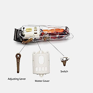 Hair Clipper Accessories 3PCS, Dial Button, Switch, Motor Cover Compatable for Wahl 5-Star Series Cordless Magic Clip # 8148, 8591 (Brown)