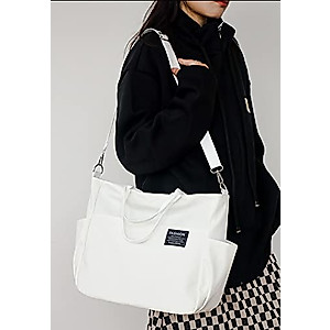 Shoulder Bag for Women Men Retro Nylon Large Hobo Bag Crossbody Bag Tote Multiple Pocket Fashion Purse