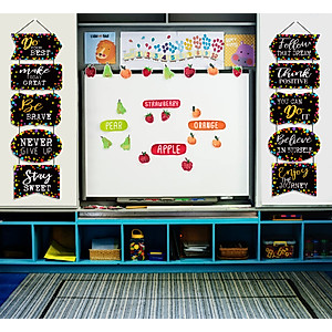 PETCEE Classroom Decoration Banner Confetti Motivational Porch Sign Back to School Positive Sayings Accents Cutouts for Student Teacher School Classroom Bulletin Board Office Home Nursery Decor