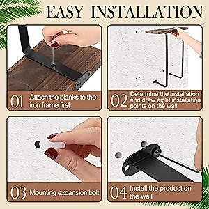 Qunclay 2 Pcs Wall Towel Racks for Rolled Towels, Bathroom Towel Holder with Wooden Shelf for Large Small Roll Towel, Hand Towels, Spa, Salon, RV, Matte Black