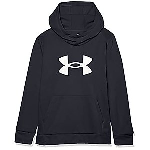 Under Armour Girls Armour Fleece Glitter Hoodie , (001) Black / / White , Youth X-Large