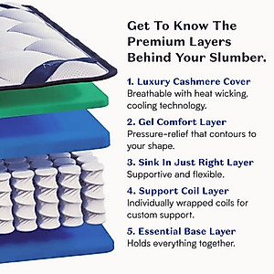 Dream Cloud 14" California King Mattress - Gel Memory Foam Luxury Hybrid Mattress - 365 Night Trial - 5 Premium Layers - CertiPUR - US Certified