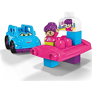 Mega Bloks First Builders Tina Tour Bus with Big Building Blocks, Building Toys for Toddlers (6 Pieces)