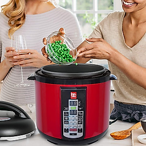 MBR INDUSTRIES Bene Casa 900W 8L Electric Pressure Cooker Red,easy to use digital controls,multi-function pressure cooker,built in automatic cooking programs