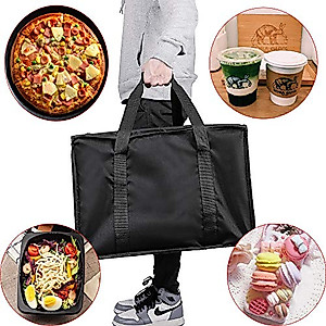 Insulated Pizza Carrier Bag for Food delivery -Foldable Heavy Duty Food Warmer Grocery Bag for Camping Catering Restaurants (20X20X14)