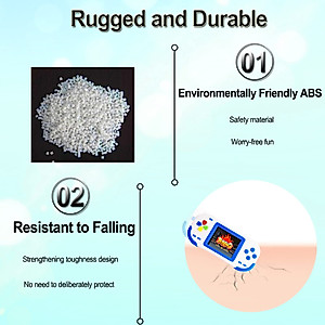 Beijue Handheld Games for Kids Adults 3.0'' Large Screen Preloaded 218 Classic Retro Video Games Seniors Rechargeable Electronic Game Player Birthday Xmas Present (Blue)