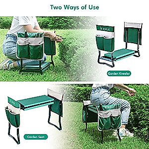 XCSOURCE Garden Kneeler Seat and Bench Heavy Duty (Holds 330lbs) | EVA Foam Kneeling Pad | Multifunctional Kneeler & Gardening Stool with 2 Tool Pouches | Great Gardening Gift for Women & Men