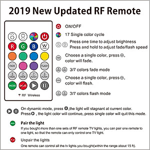 LED Strip Lights for 85-95 inches TV-USB Powered TV Backlight Lights Kit with RF Remote Cover all 4/4 sides Behind TV Lights Movies Game Decor Mood Lighting