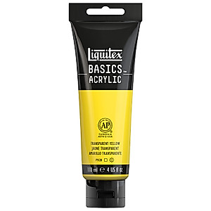 Liquitex BASICS Acrylic Paint, 118ml (4-oz) Tube, Transparent Yellow