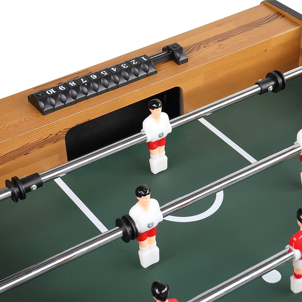 ZLLD 48in Football Table with Plastic Cup Holder, Arcade Table Soccer for Home, Game Room(Log Color)