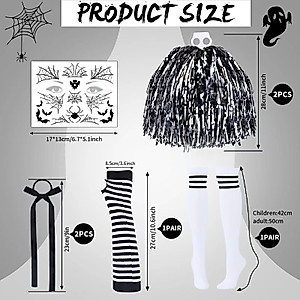 Matiniy Halloween Zombie Cheerleader Costume for Women Girls Include Pom Poms Striped Socks Arm Warmer Hair Ropes Sticker(Adult)