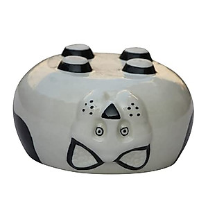 Ceramic Yarn Bowl Large 7in x 4in for Knitting and Crocheting with Free Travel Pouch and Crochet Hooks