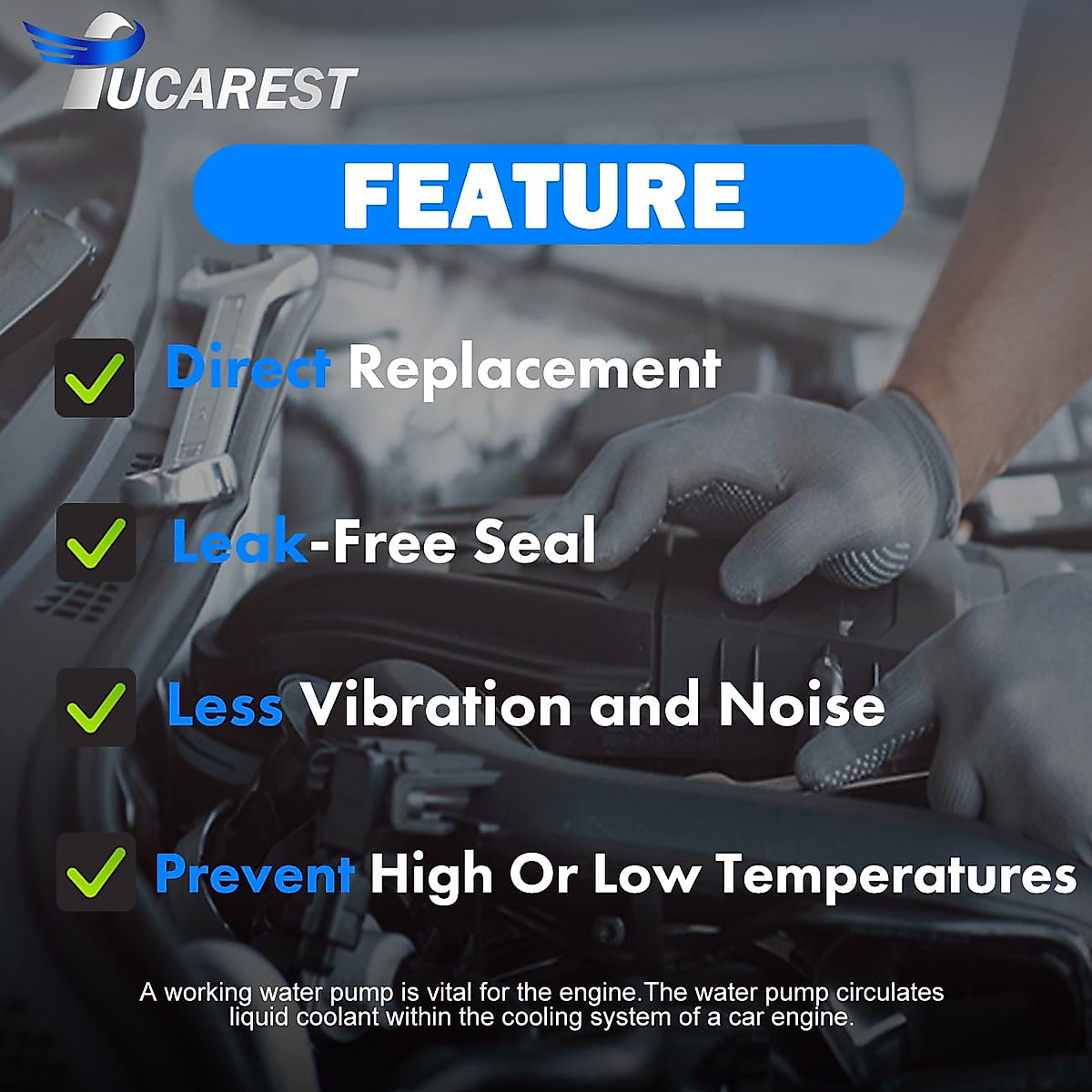 TUCAREST AW6010 Water Pump Kit w/Gasket (For V6 3.5L/4.0L) Fit For 05-10 Ch-rysler 300, 07-10 Sebring /09-10 Do-dge Journey, 06-10 Charger, 05-08 Magnum 07-11 Nitro /09-10 V-w Routan [# 4792968AA]
