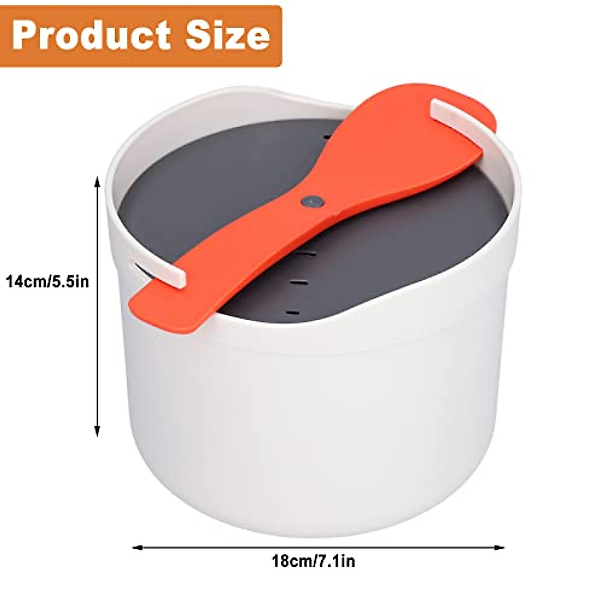 Microwave Rice Cooker Set, 2L Large Capacity Microwave Rice Cooker Steamer, Multifunctional Microwave Cookware, Microwave Rice Maker for Home Kitchen Cooking