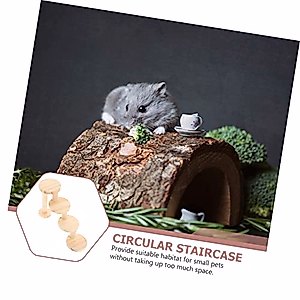 Balacoo Hamster Toy Chinchilla ladders Small Animal Climbing Ladder Chinchilla Rat Platform pet cage Playing Ladder Hamster Climbing Toys pet Toy to Rotate Platform Ladder Wood