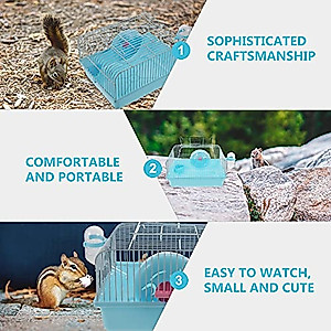 Balacoo Hamster Habitat Cage Small Animals Hideaway Hamster Exercise Wheel with Food Box Water Feeder Small Animal Cage Portable Pet Carrier for Outdoor Travel