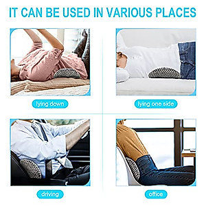 Lumbar Support Pillow - Memory Foam for Low Back Pain Relief, Ergonomic Streamline Car Seat, Office Chair, Recliner and Bed