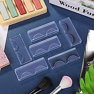 100 Packs False Eyelash Storage Box with Eyelash Tray, Empty Fake Eyelash Packaging Box Plastic Eyelash Care Storage Cases for Women Girls (Clear)
