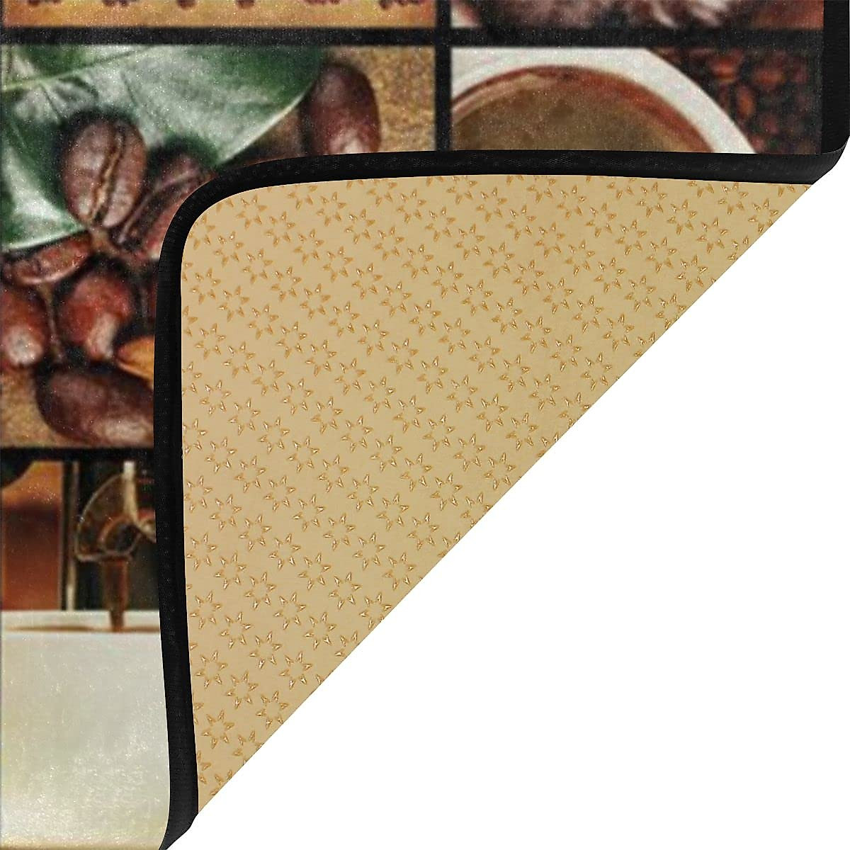 Aslsiy Coffee Bean Mugs Kitchen Rug Fall Coffee Area Rug Bedroom Mats Bath Rugs Autumn Welcome Non Slip Living Room Rug for Floor Comfort Doormats Home Decor 39" X 20"