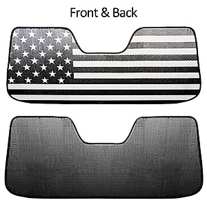 Litivy Windshield Sun Shade Compatible with Toyota Tacoma 2016-2022 TRD Off-Road, SR, SR5, TRD Sport, TRD Pro 23"x53" Folding Front Window Sun Shade for Car Accessories (American Flag)